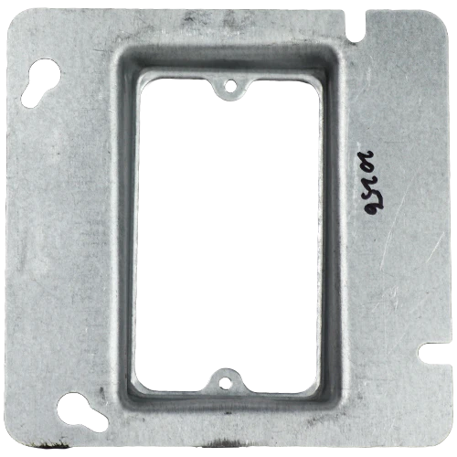 4" x 11/16" Square Raised Cover 1/2" Deep, One Device